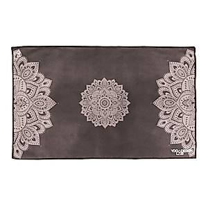 Yoga Design LAB | The Hand Towel | Premium Non Slip Hand Towel | Designed in Bali | Colorful Eco Printed + Quick Dry + Soft | Hot Yoga, Bikram, Ashtanga, Sport, Barre, Travel (Mandala Black)