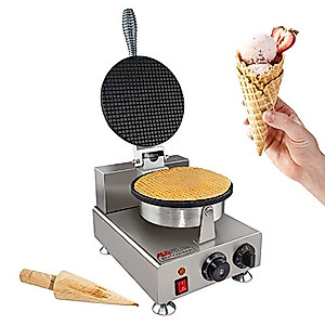 ALDKitchen Waffle Cone Maker | Ice Cream Cones Waffle Iron | Stainless Steel (1-head)