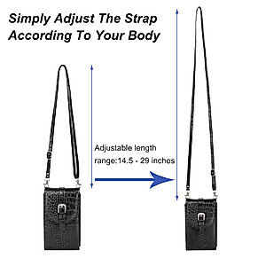 IRUGLE Small Leather Crossbody Cell Phone Purse for Women, Mini Shoulder Bag with Long Strap Card Holder, Ladies Clutch Wallet Handbag Pouch for iPhone 13 Pro Max Samsung Galaxy S22 Ultra (Black)