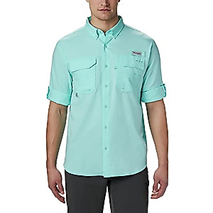 Columbia Men’s PFG Blood and Guts III Long Sleeve Shirt, Stain & Water Resistant , Gulf Stream ,Large