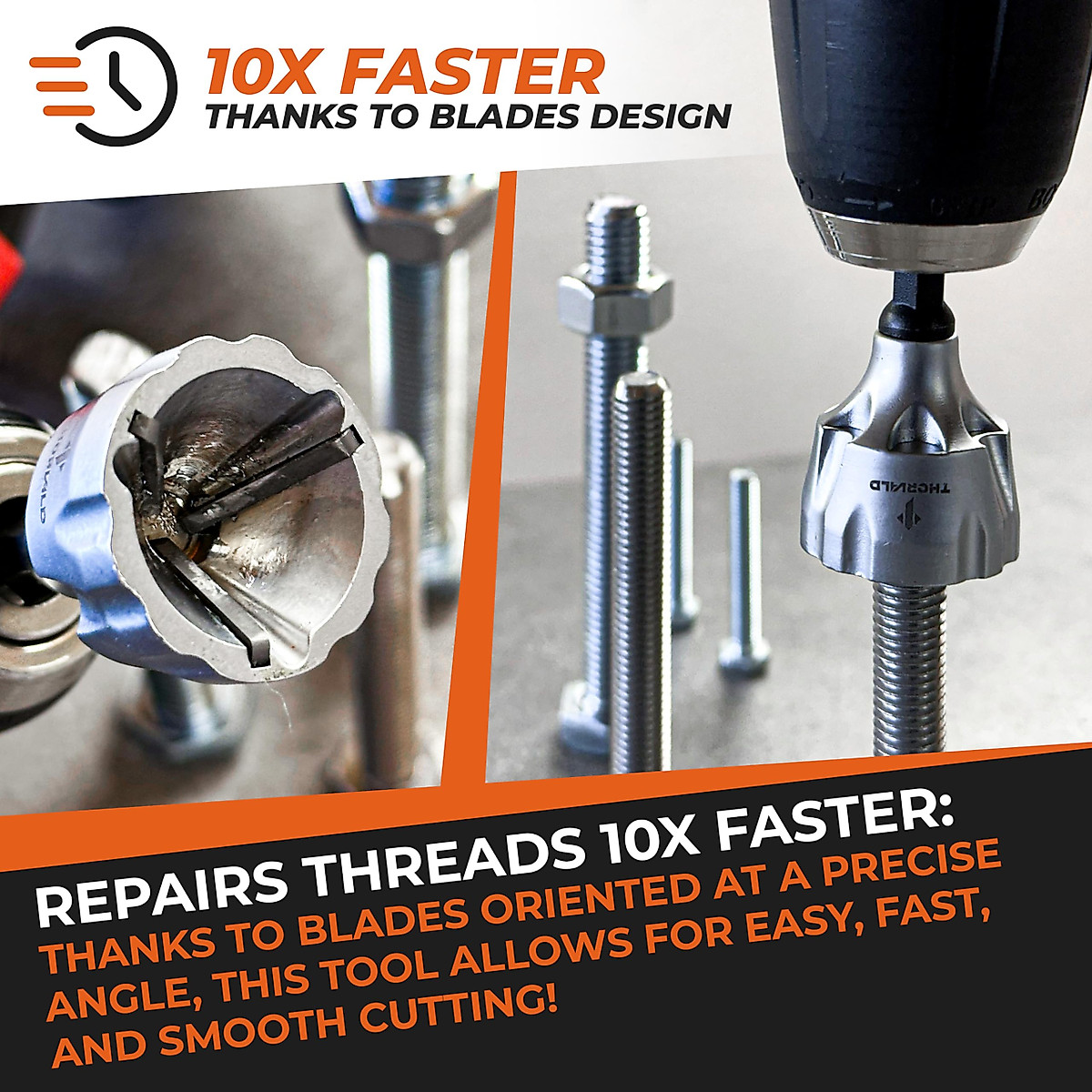 THORVALD Deburring External Chamfer Tool with Tungsten Carbide Blade - Deburr Tool for All Thread, All Metal Rod, Pipe, PVC, 3D Printing - 1/8" to 3/4" Diameter (3~19mm) - User Guide + Video Tutorial