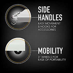 Kenmore 3-Burner Outdoor BBQ Grill | Liquid Propane Barbecue Gas Grill with Folding Sides, PG-A4030400LD-PE, Pedestal Grill with Wheels, 30000 BTU, Pearl White