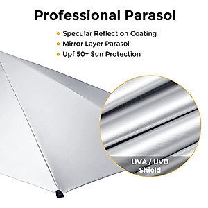 G4Free 2 Pack Height Adjustable Chair Umbrella with Universal Clamp for Beach Chair, Golf Cart, Wheelchair, Stroller, Wagon (Lake Blue & Deep Blue)