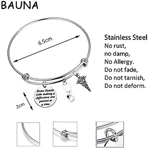BAUNA Home Health Aide Gifts Home Health Aide Stethoscope Keychain（Home Health Aide-bracelet）