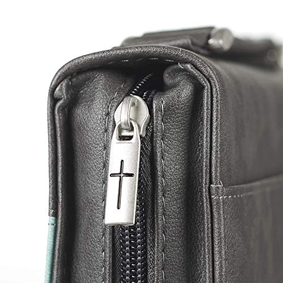 Christian Art Gifts Women's Fashion Bible Cover All Things Are Possible Matthew 19:26, Turquoise/Silver Vines Faux Leather, Large