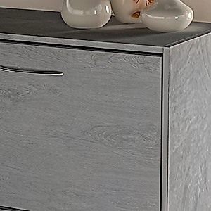 Homsee Modern Shoe Storage Cabinet with 3 Flip Drawers, Wood 3-Tier Shoe Rack Storage Organizer for Entryway, Hallway & Bedroom, Grey (22.4”L x 9.4”W x 42.1”H)