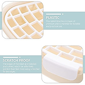 STOBOK Rabbit Litter Box Bunny Litter Box Pet Toilet Triangle Potty Trainer Corner Guinea Pig Litter Bedding Box Dustpan Broom for Chinchilla Ferret Drawf Hamster (White) Hamster Bedding