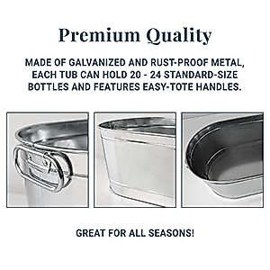 Let's Make Memories Personalized Beverage Tub - Custom Beverage Tub - Customize with Name & Initial - Galvanized Drink Tub - 20 ¾”L x 11 ¾”W x 7” H - 5.5 Gallons