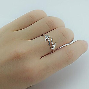 Looyar S925 Sterling Silver Christmas Antlers Ring Adjustable Anti Allergy Rings