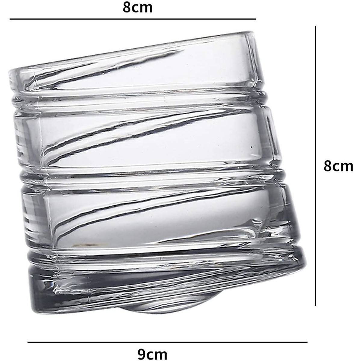 MOBEBI Wineglass,Glass,Whiskey Spinning Glasses Set with Coasters, Rotating Whisky Glass, Wobbling Stress Anxiety Relief Tumbler for Bourbon-C-Set of 4 (Color : C, Size : 1)