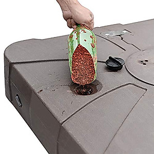 LKINBO Cantilever Patio Umbrella Base Stand Heavy Duty Patio Outdoor Umbrella Weighted Base Water&Sand Filled Offset Umbrella Base with Wheels, 34" x 34"