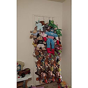 Over Door Hanging Storage Chain with 20 Stainless Steel Clips, Toy Storage Chain Multipurpose Organizer for Your Toys, Sun Visors, Hats, Cap, Scarves, Gloves, towel, Jewelry, etc.