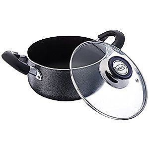 2 Handle Non-Stick Sauce Pot With Glass Lid - 2.5 Qt
