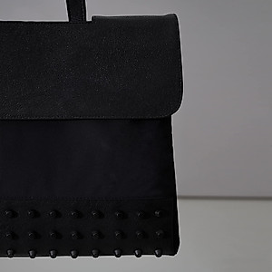 KWANI Black Studs Ladies Women's Tote Bag Shoulder Bag for Travel Daily Bags (Medium)