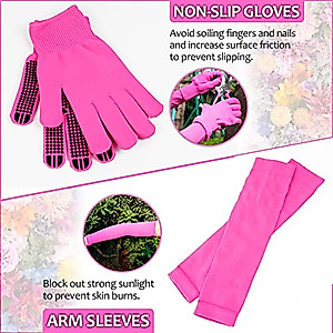 Garden Tool Set，10 Piece Pink Gardening Gifts for Women,with 2 in 1 Detachable Storage Bag, Trowel, Transplanter, Rake, Weeder, Cultivator, Purning Shears and 3 Additional Protection Tools(LANNIU)