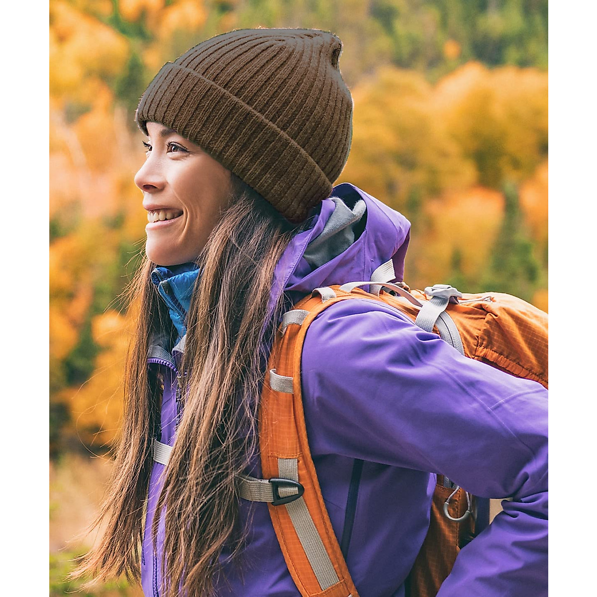 KBW-507 BRN Ribbed Knit Tie Dye Cuffed Beanie Thick Winter Ski Hat Skully Winter Warm Mens Womens Unisex