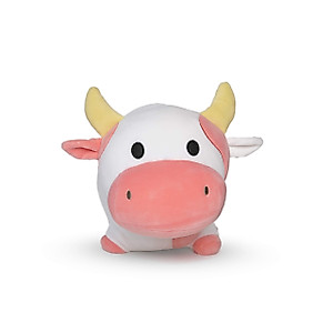 Avocatt Pink Cow Plush Toy - 10 Inches Plushie Stuffed Animal - Hug and Cuddle with Squishy Soft Fabric and Stuffing - Cute Cow Gift for Boys and Girls