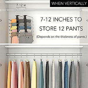 Neatsure Pants Hangers Space Saving 2 Pack, 6 Tier Multi Purpose Closet Organizer Rack for Jeans Trousers Scarves Leggings Skirts