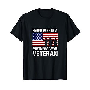 Proud Wife Vietnam War Veteran Husband Wives Matching Design T-Shirt