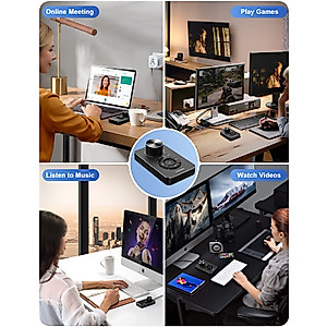 Vaydeer Multimedia Controller Knob with Mic-Mute Function and Safe Volume Range Setting, USB C Port Audio Adjuster Volume Controller Compatible with Win 7/8/10/11 and Mac OS.