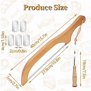 MINIFISH Bread Knife with Bread Scoring Tool for Homemade Bread, 16" Sourdough Bread Knife, Wooden & Stainless Steel Serrated Bread Slicer - Effortless Slicing for Perfect Portions