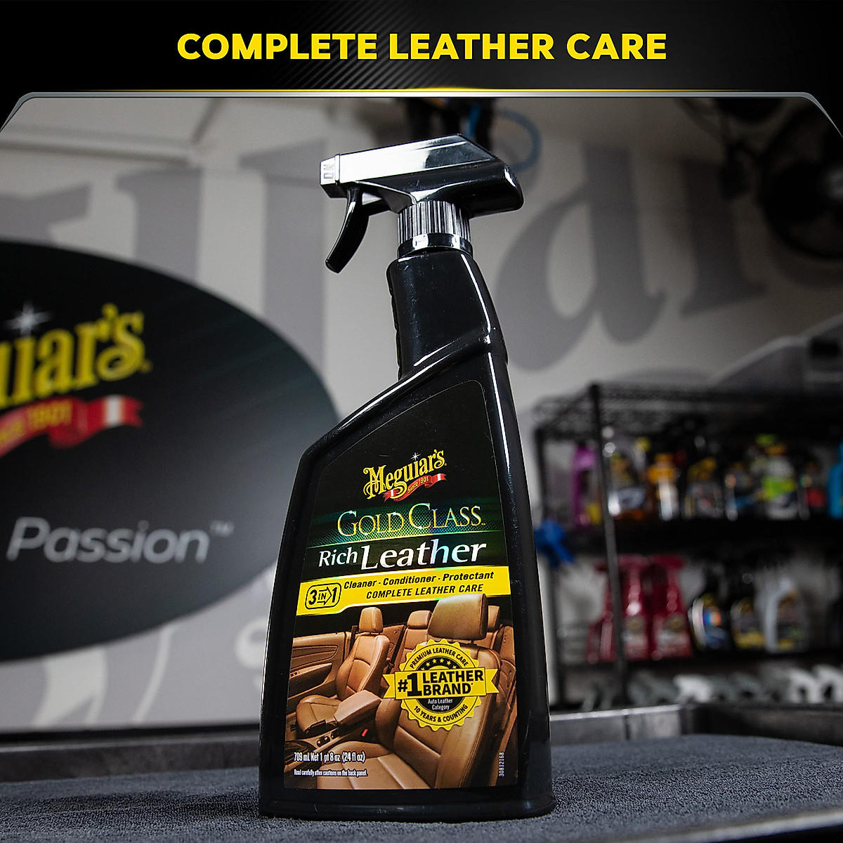 Meguiar's G1924SP Gold Class Rich Leather Cleaner and Conditioning Spray - 24 Oz Spray Bottle
