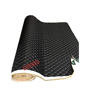 Luvfabrics PVC Quilted Faux Leather Vinyl Foam Backed- Automotive, Headliner, Furniture Upholstery, DIY Projects, Home Decor & More! (Black, 3 Yards)