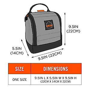 Ergodyne Arsenal 5185 Respirator Mask Storage Bag, Fits Half and Full Face Respirators, Zipper and Magnetic Closure,Gray