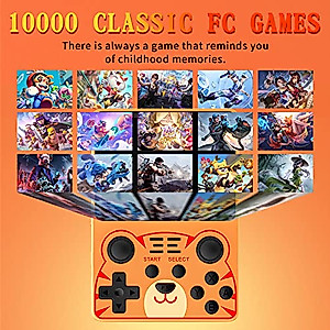SERYUB RGB20S Handheld Game Console 3.5 inch HD Screen, Retro Consoles Classic Emulator Gaming Pre-Installed System Plug-in Headphones Preinstalled Hand Held Video Games System 64GB (Yellow)