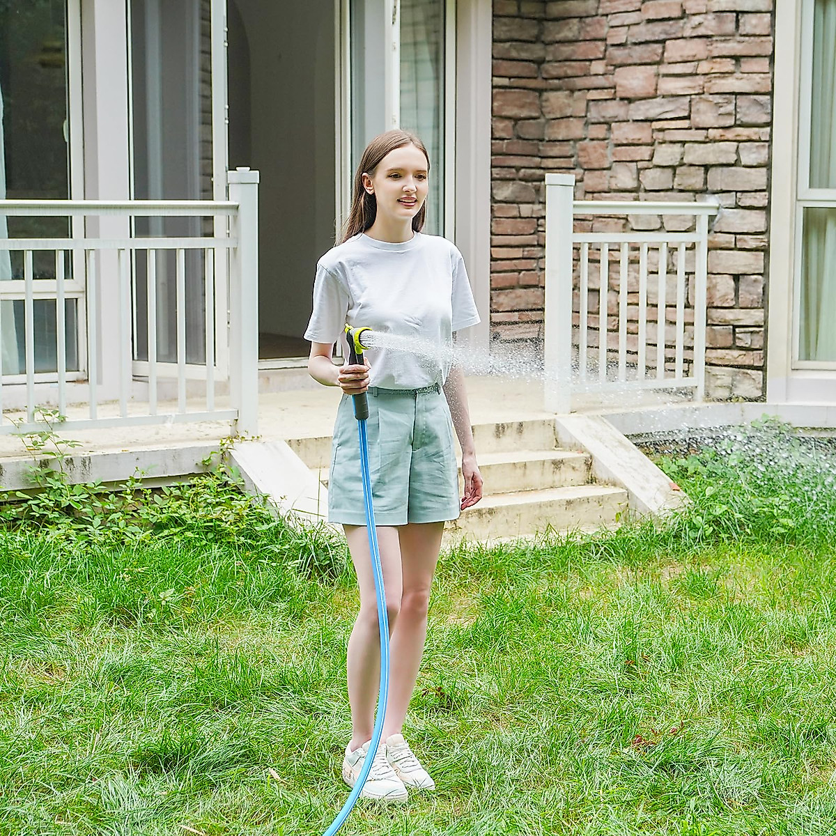 Fevone 12 ft Garden Hose, 2-Year Warranty Offered by Manufacturer, Heavy Duty Water Hose, Hybrid Polymer, Kink Resistance, 3/4" GHT Aluminum Fittings, 5/8" ID, 600 PSI, Drinking Water Safe (GH7)