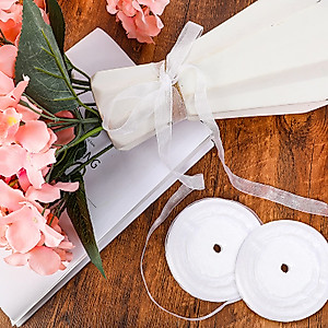 WILLBOND 98 Yards 5/8 Inch White Sheer Organza Ribbon for Gifts Wrapping Organza Satin Chiffon Ribbon for Wedding Bouquet, Decoration, Craft