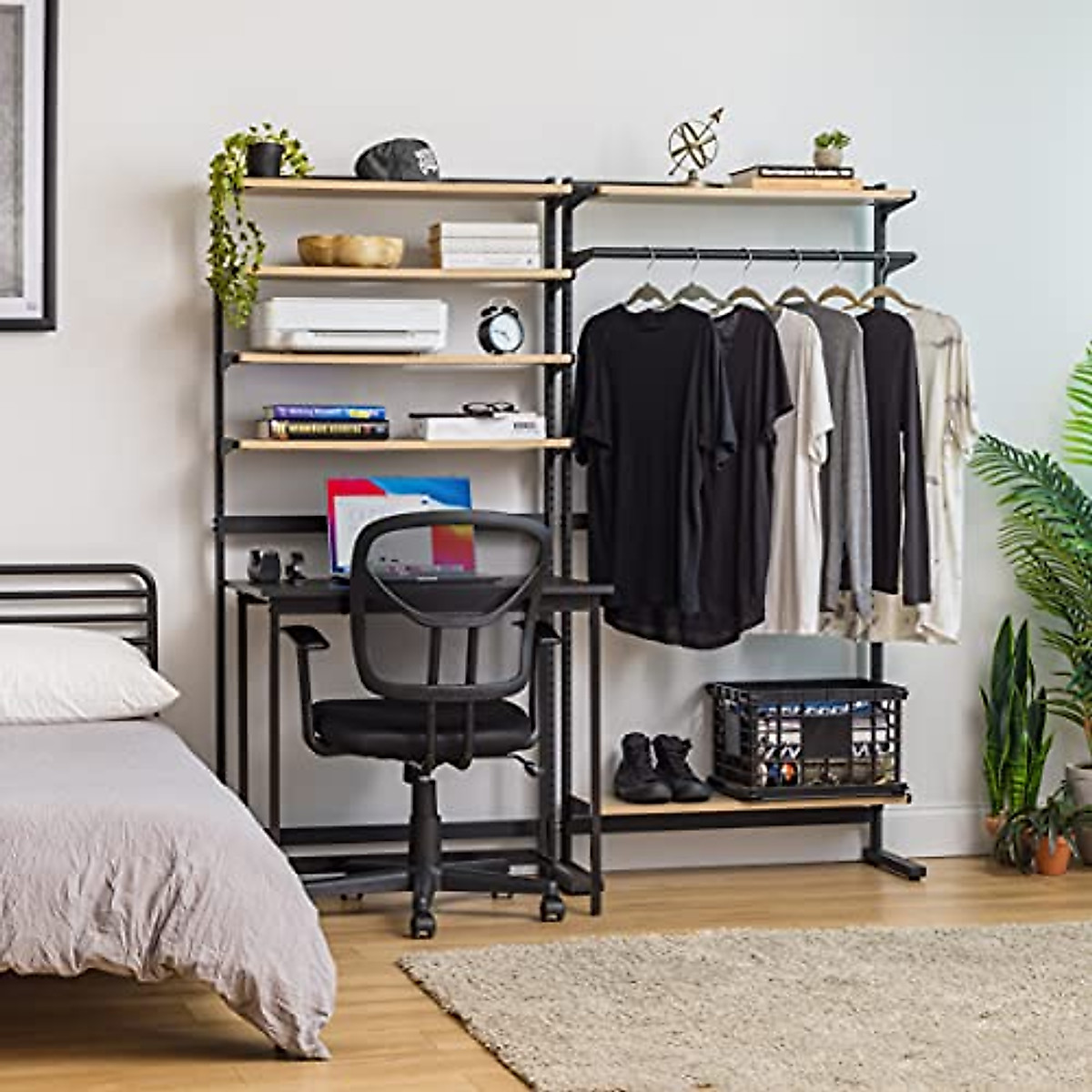 IRIS USA Portable Shelving Unit with 4 Adjustable Shelves for Office, Laundry, Kitchen, Bedroom, Bathroom, Apartments and Other Small Rooms.