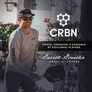 Carbon Fiber Pickleball Paddle (White Logo, 16mm Thick)