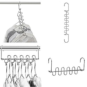 Ismeally Metal Clothes Magic Hangers Closet Wardrobe Space Saving Hangers Organizer Cascading Hangers (5Pcs)