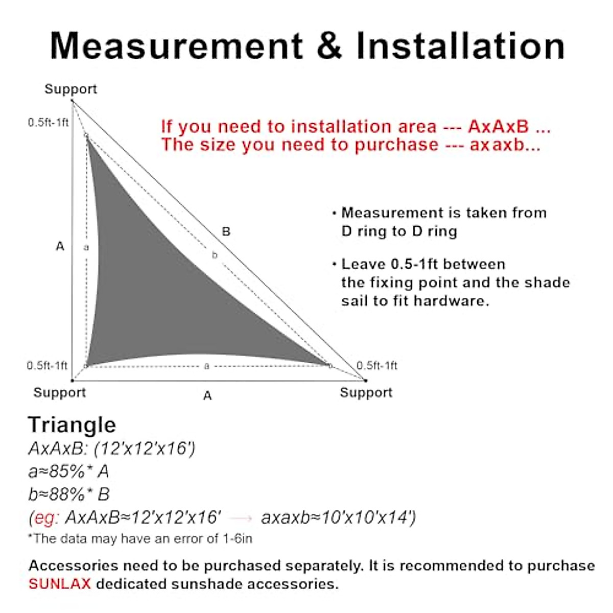 SUNLAX Sun Shade Sail, 10'x 10'x14' Sand Right Triangle Canopy Shades for Outdoor Patio Pergola Cover Sunshade Sails UV Blocking