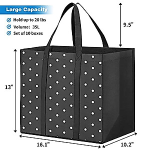 Fab totes 6 Pack Reusable Grocery Bags 35L Large Capacity Shopping Bags Heavy Duty Reusable Bags for Groceries Waterproof Tote Bags for Shopping and Picnic with Sturdy Handles