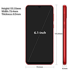Ulefone Unlocked Cell Phones, Note 6 3G Smartphone, Triple Card Slots, Android 11, 6.1" HD+ Full-Screen, AI Camera 5MP+2MP, 3300mAh, Face Unlock, 32GB ROM + 1GB RAM Mobile Phone- Red