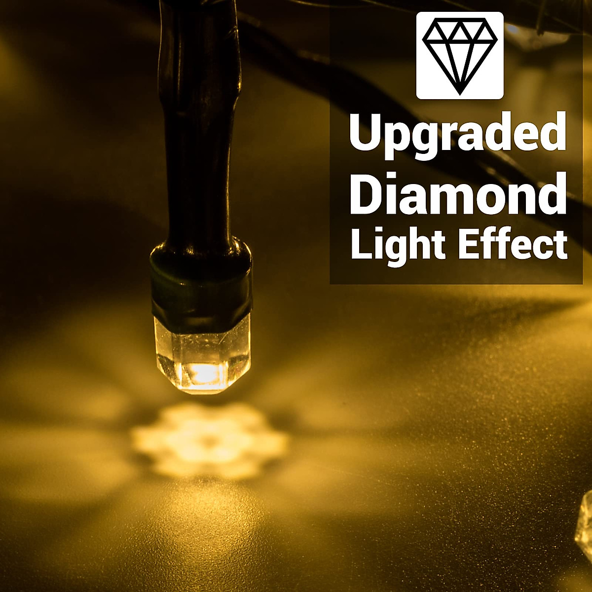 Marchpower Easter Twinkle Lights 328ft 1000 LED with 8 Modes and Memory, Diamond Shape Cristmas String Lights Plug in - Indoor Outdoor Waterproof Romance Wedding Home Garden Party Decor, Warm White