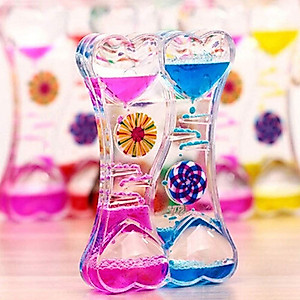 MG554zy0 Double Heart Liquid Motion Bubble Drip Oil Hourglass Timer Clock Kids Toy Gift Double Heart Liquid Motion Bubble Drip Oil Hourglass Timer Blue Pink