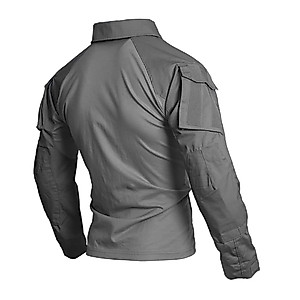 EMERSONGEAR Combat Airsoft Tactical Shirts for Men Long Sleeve Military (Wolf Gray, S)