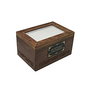 NWA Photo Cremation Urn For Human Ashes with Custom Engraving, Large Wooden Funeral Cremation Urn