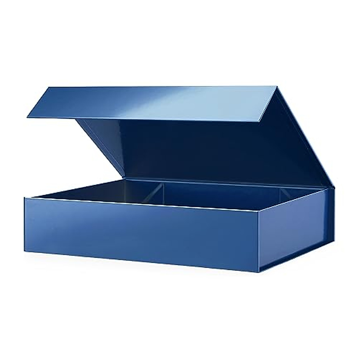 PACKHOME Gift Box 11x7.8x2.3 Inches, Gift Box with Lid, Sturdy Shirt Box with Magnetic Lid for Wrapping Gifts (Glossy Metallic Blue)