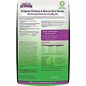 Health Extension Dry Dog Food, Natural Food with Added Vitamins & Minerals, Suitable for Puppies & Dogs, Original Chicken & Brown Rice Recipe (30 Pound / 13.6 kg)