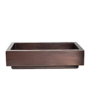 Vintage Tub & Bath 33 Inch Retro Fit Copper Single Bowl Apron Farmhouse Sink - Brown Copper