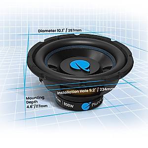 Planet Audio PL10S Anarchy Series 10 Inch Car Subwoofer - 800 Watts Max, Dual 4 Ohm Voice Coil, Sold Individually, Hook Up to Amp