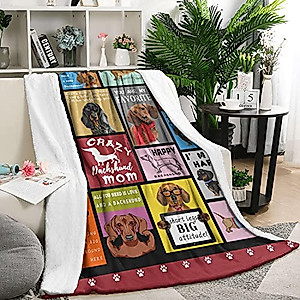 Dachshund Dog Throw Blanket Fleece Blanket Soft Warm Cozy for Sofa Couch Bed 50in*60in