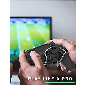 EXknight Leverback FPS Mechanical Paddles Attachment, Back Buttons Gaming Paddles for PS5 Controller (Black)