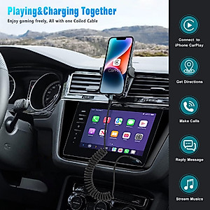 JUKEKUL Coiled Lightning Cable 3ft Nylon Braided, iPhone Charger Fast Charging for Car [Apple MFi Certified], Compatible with iPhone14/13/12/11 Pro Max/XS MAX/XR/XS/X/8/7/Plus/6S iPad/iPod-2Pack