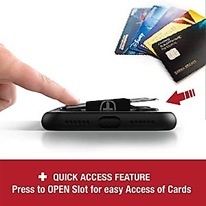 Slim Card Holder for Back of Phone with Integrated Elastic Phone Holder. Keep a Firm and Safe Grip on Your Phone and Store up to Eight (8) Credit Cards or Many Business Cards in Style