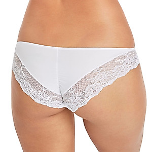 Maidenform Women's Underwear, Lace Tanga, Cheeky Panties, Solid or Assorted, 3-Pack, Black Navy Blossom/Evening Blush/White